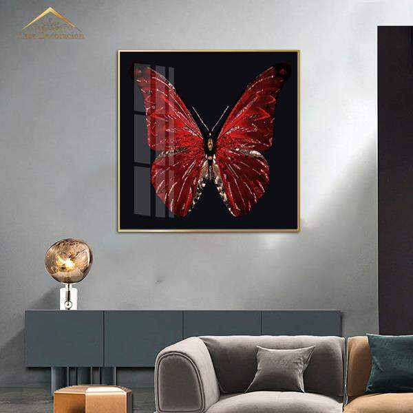 Red Butterfly Crystal Porcelain Frame Fashionable Design and Display ...