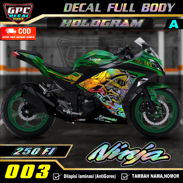 Stiker Decal NINJA FI 250 Full body HOLOGRAM - Dekal Sticker Hologram ...