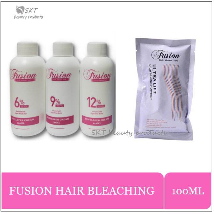 Fusion Ultra Lift Hair Lightening Bleach Powder 100g and Developer ...