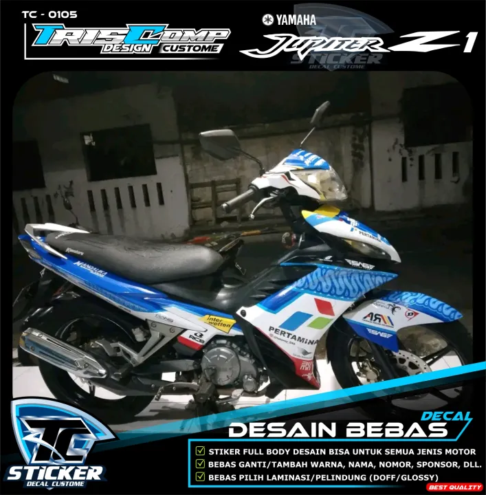 (Desain Bisa Request) Sticker Striping Decal Jupiter Z1 Full Body ...