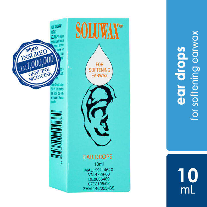Soluwax Ear Drops (10ml) softening earwax | Lazada