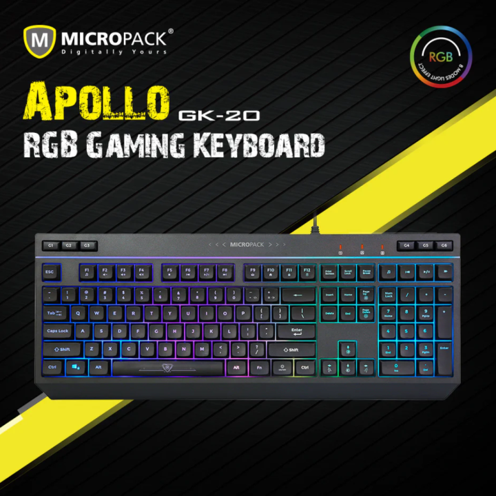 Gaming Keyboard MICROPACK (GK-20) - Gaming Setup Apollo RGB Wired ...