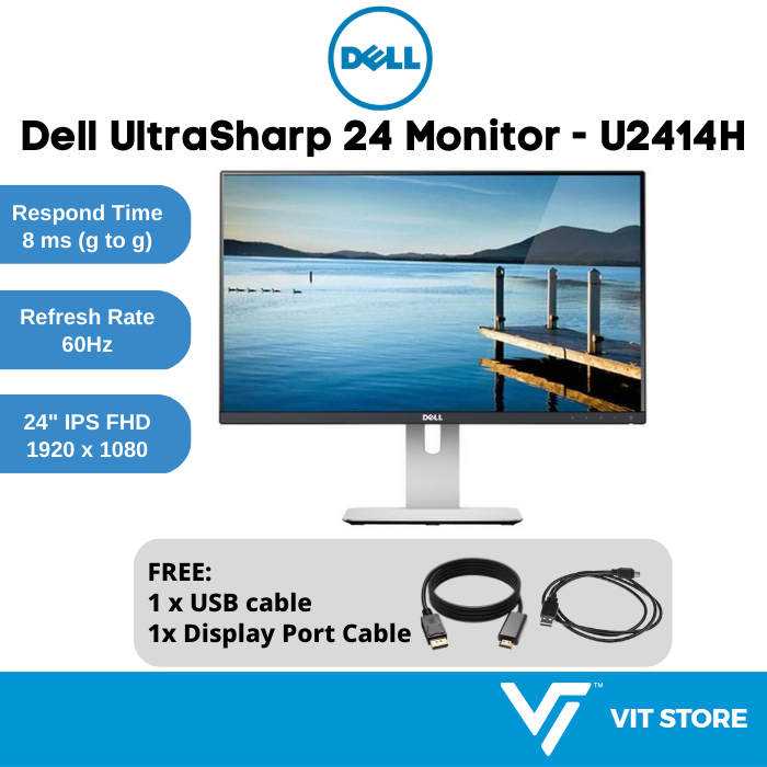 Dell U2414H UltraSharp 23.8" (24) inch FHD Monitor (IPS, 1920 x 1080 ...