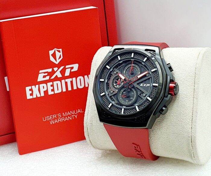 JAM TANGAN EXPEDITION PRIA EXP 6842 / 6842 ORIGINAL - RED BLACK ...