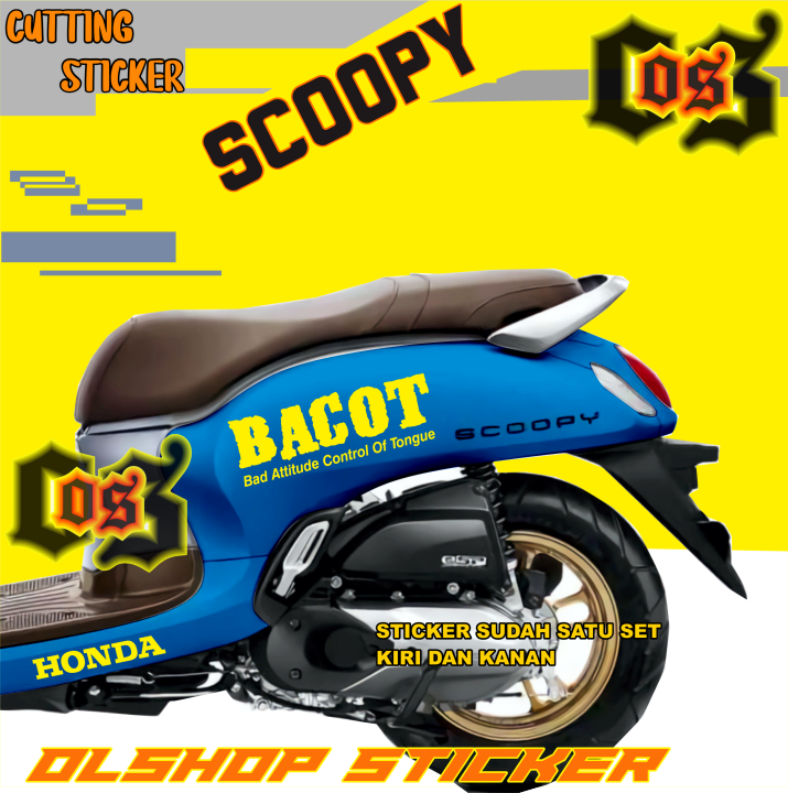 TERMURAH - VIRAL - CUTTING STICKER - BACOT - STRIPING - MOTOR HONDA ...