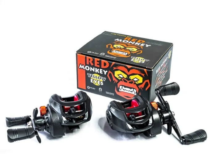 🐵 รอกเบท RED MONKEY(เรดมังกี้) 🐵 รอกหมุนซ้ายและหมุนขวา รอกเบททรงหยดน้ำ ...