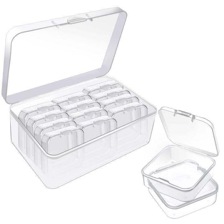 Sky Wing 15 Pieces Plastic Storage Cases Mini Clear Plastic Storage ...