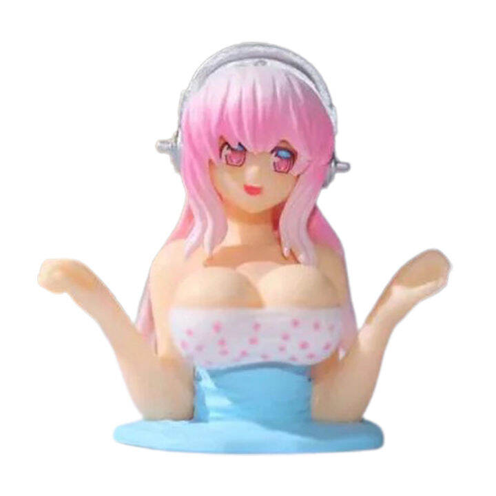 Microgood ของเล่นโมเดลหลากหลายที่สวยงาม PVC อะนิเมะขนาดเล็กสีฟ้าแดงเขย่าขวานสำหรับตกแต่งรถรูปมัล ...