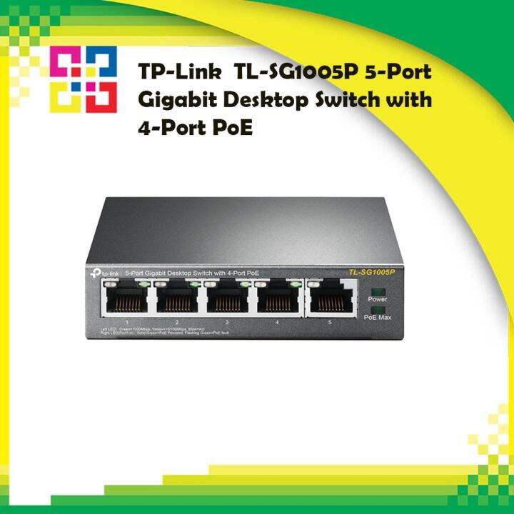 TP-Link TL-SG1005P 5-Port Gigabit Desktop Switch with 4-Port PoE | Lazada.co.th