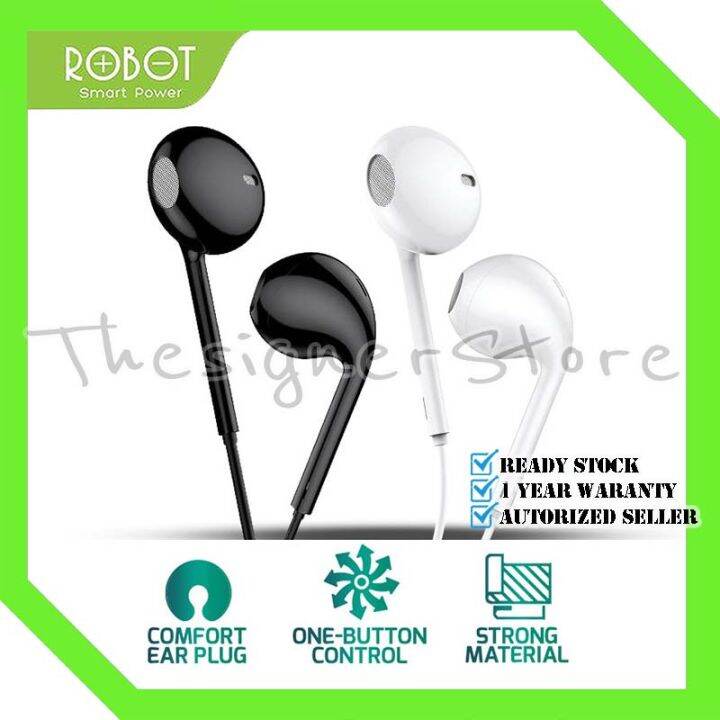 Headset Robot RE10 Wired Headset Wired Earphone Bass Smartphone ...
