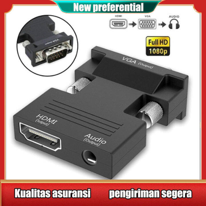 ORIGINAL - Adapter Converter HDMI Female to VGA Male 1080P Audio Port ...