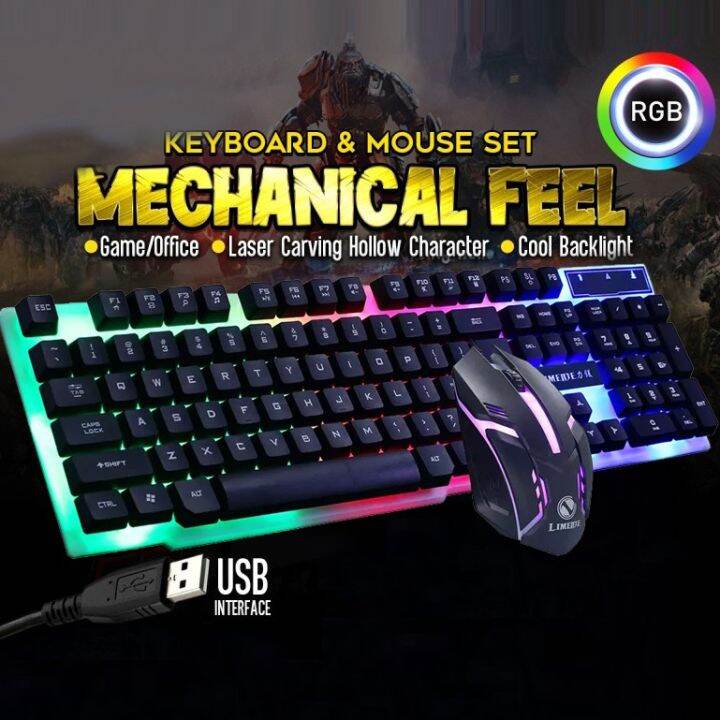 keyboard and mouse set ☜Gaming Keyboard Mechanical Feel Lime Aide ...