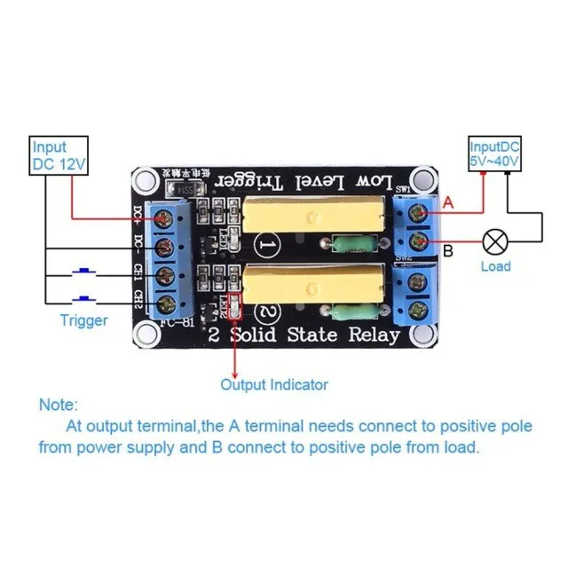 Solid State Relay Module High/Low Level Trigger Switch Controller 2A 5A ...