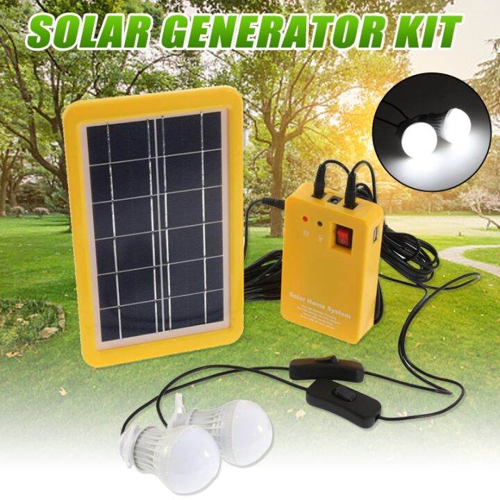 Solar Light Lithium Solar Power Panel Generator Kit Small Home System 3 ...