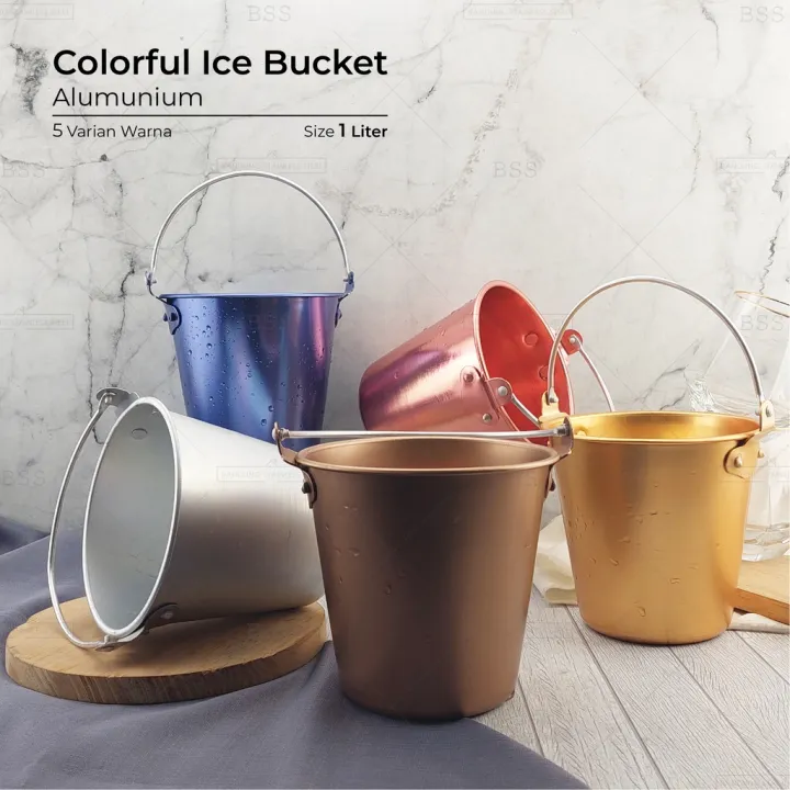Ice Bucket Aluminium 1L Wadah Ember Es Batu Minuman Dingin Champagne ...