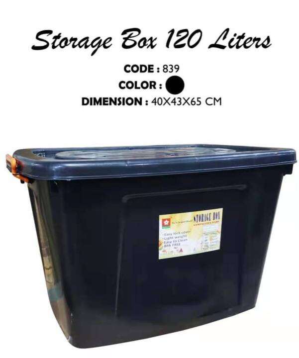 BUY 1 GET 1 STORAGE BOX 120 LITERS SAMPAGUITA [BLACK] | Lazada PH