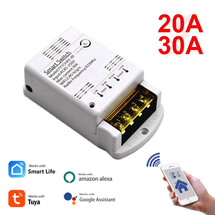 Wifi 30A 20A Relay Home Automation Module 12V 85-250V 220V Smart Switch ...