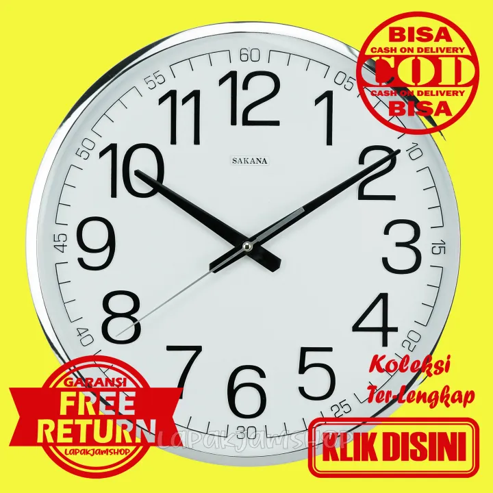 JAM DINDING KANTOR BESAR MINIMALIS MURAH WARNA PUTIH ELEGAN 36 CM 068N | Lazada Indonesia