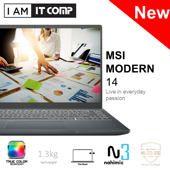 MSI Modern 14 B4MW-401 14" FHD 60Hz Laptop Grey (Ryzen 3/8GB/256GB/ATI ...