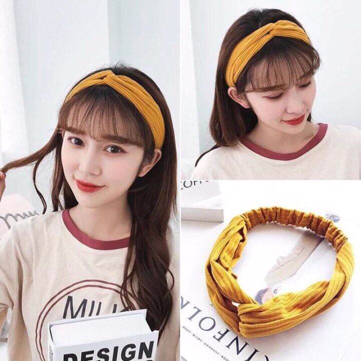 Bando Kepala Silang Wanita Bandana Rambut 2 warna / Two tone | Lazada ...