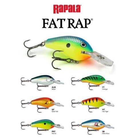 เหยื่อตกปลา เหยื่อปลอม Rapala Fat Rap (ลิ้นยาว) FR05 ขนาด 5cm 8g ...