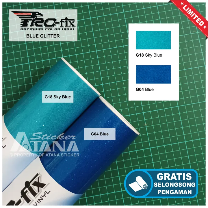 Skotlet Biru Glitter Scotlet Blue Hologram Profix Stiker Kerlip Glossy ...