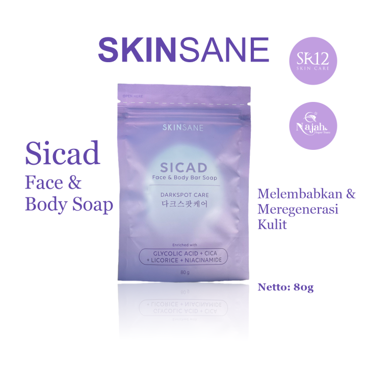BAR SOAP SICAD SKINSANE /SABUN WAJAH SKINSANE / FACE & BODY BAR ...