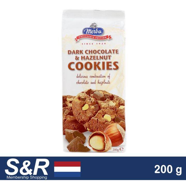 Merba Dark Chocolate and Hazelnut Cookies 200g | Lazada PH