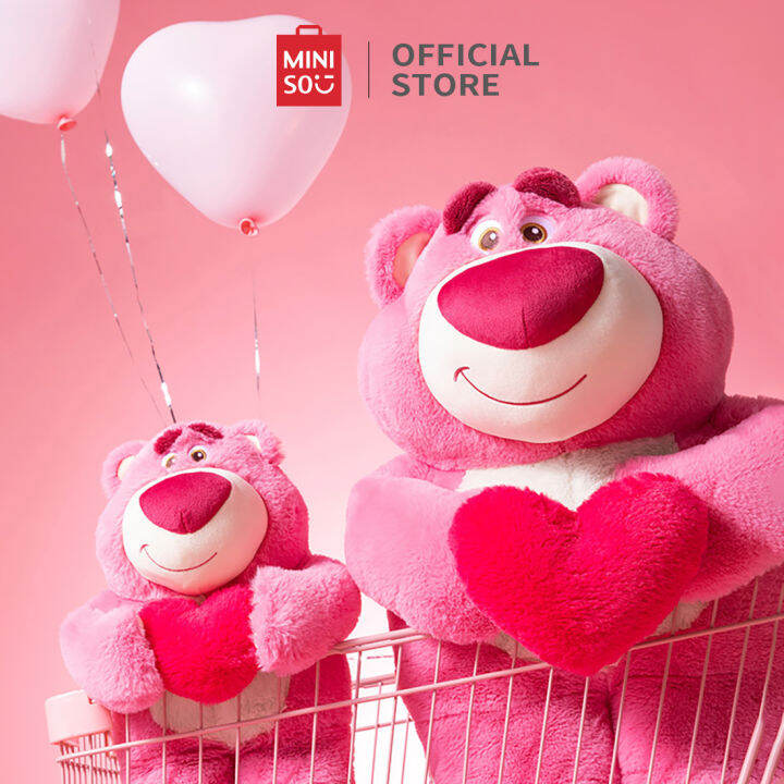 MINISO Disney Pixar Lotso Strawberry Bear Love Sitting Plush Toy 30CM ...