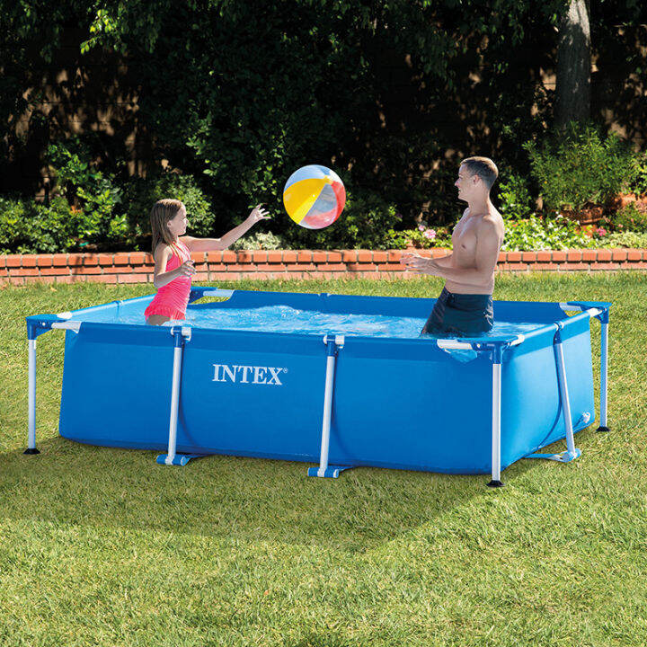 INTEX 2.6M Rectangular Frame Swimming Pool Family Swimming Pools Set ...