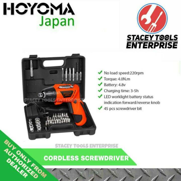 CORDLESS DRILL SCREWDRIVER 45pcs hoyoma japan ht-cs45kit barena phillip ...