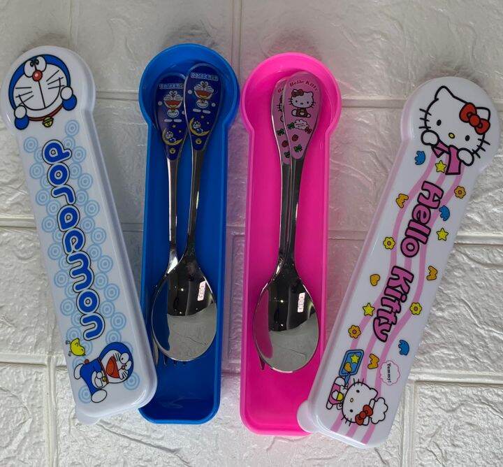 Cartoon Chaacter Spoon And Fork Hello Kitty Spoon Set | Lazada PH