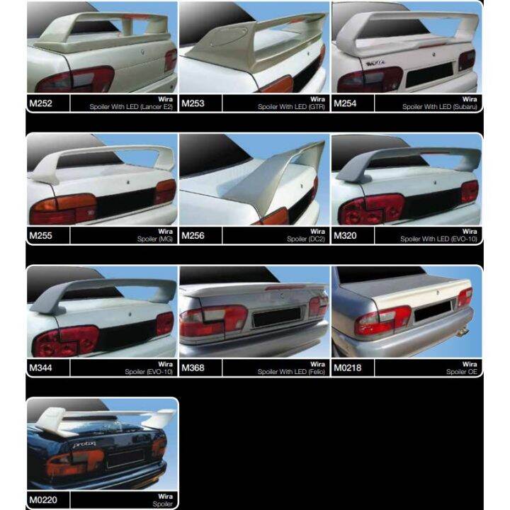 Proton wira saloon sedan rear boot trunk spiler wing lip ducktail ...