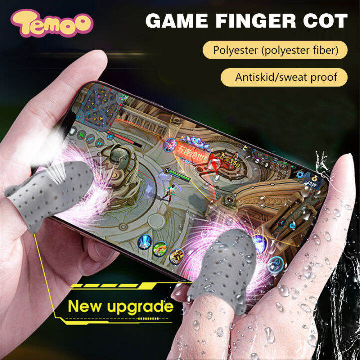 Temoo 2ชิ้นนิ้วปกควบคุมเกมสำหรับ PUBG เหงื่อหลักฐานไม่รอยขีดข่วนที่มีความสำคัญหน้าจอสัมผัสเล่น ...