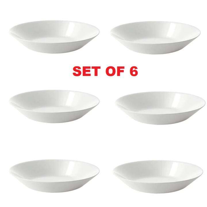 (SET OF 6) OFTAST Tempered Glass Round Eating Dinner Plate / | Lazada