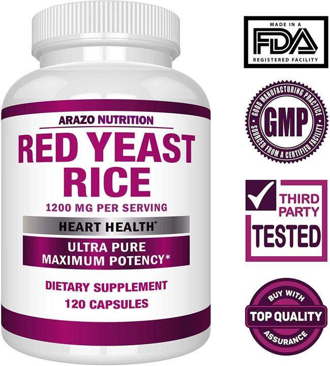 Arazo Nutrition | Red Yeast Rice Extract 1200 mg Citrinin Free ...