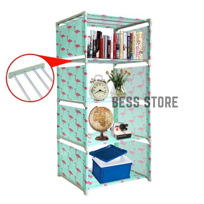 Rak Portable Serbaguna 5 Susun 4 Ruang / Rak Buku Multifungsi - Warna ...