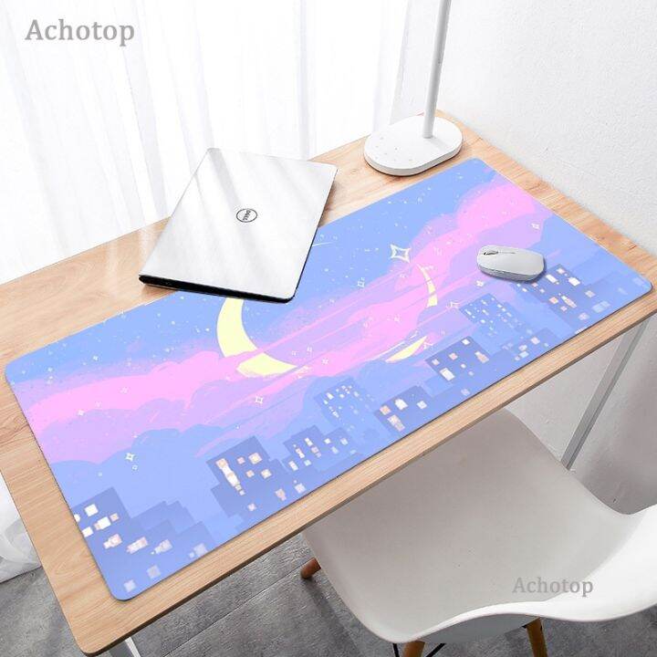 Cute Moon Landscape Aesthetics Art Mouse Pad Kawaii Anime Laptop Gaming ...