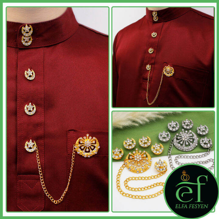 BUTANG BAJU MELAYU BULAN BINTANG BERANTAI (BB12)(BB13)(BB14)(BB15)(BB16 ...