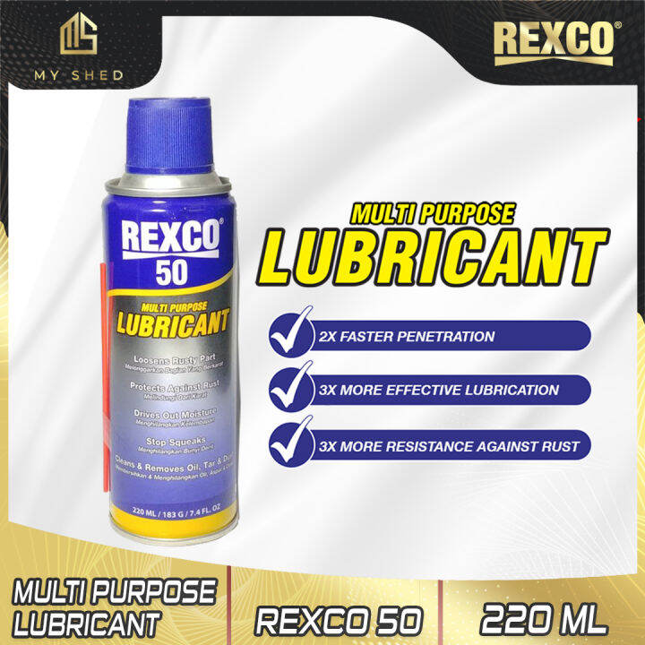 REXCO 50 220ml Multi Use & Multi purpose Lubricant Pelincir Spray ...