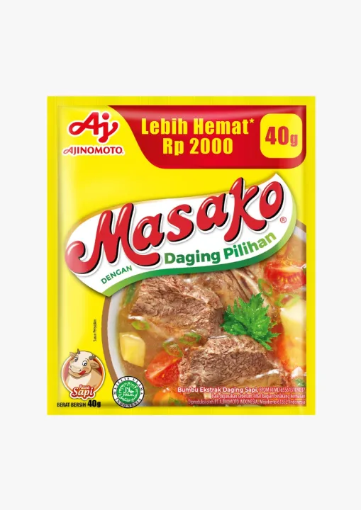 Masako® Bumbu Kaldu Penyedap Rasa Sapi Kemasan 40 G 10pcs Lazada