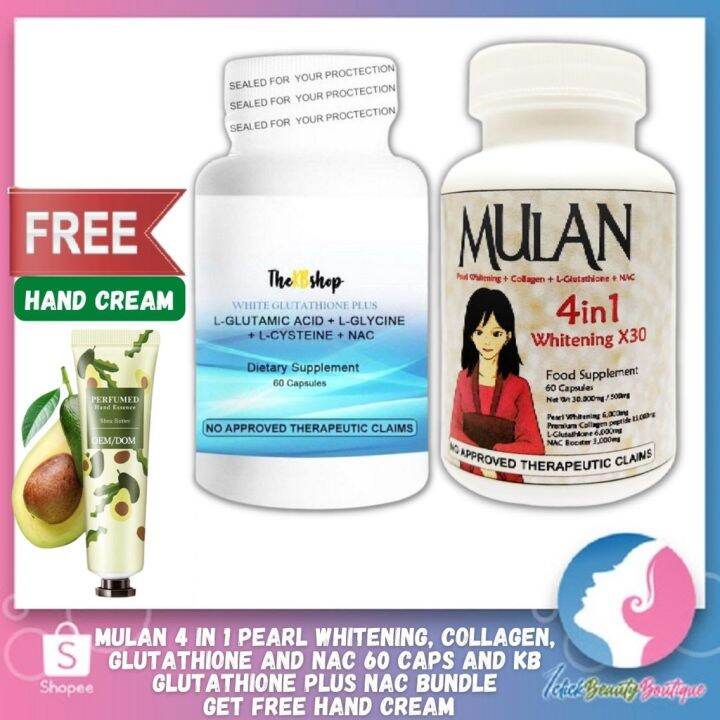 KB White Glutathione and Mulan Collagen NAC Bundle 60 Capsules BUNDLE ...