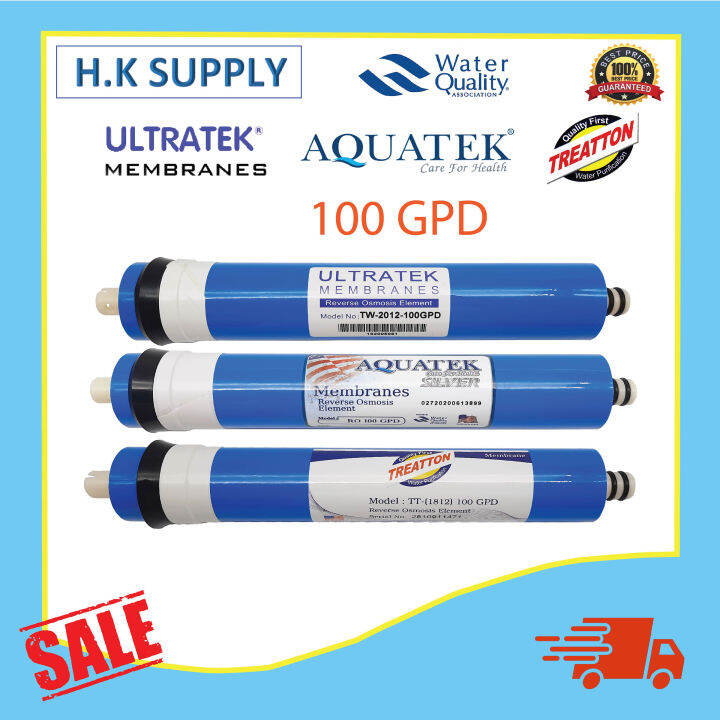 ไส้กรองน้ำ Aquatek เมมเบรน 100 GPD RO Membrane Ultratek Treatton Unipure HIDROREK Starpure ...