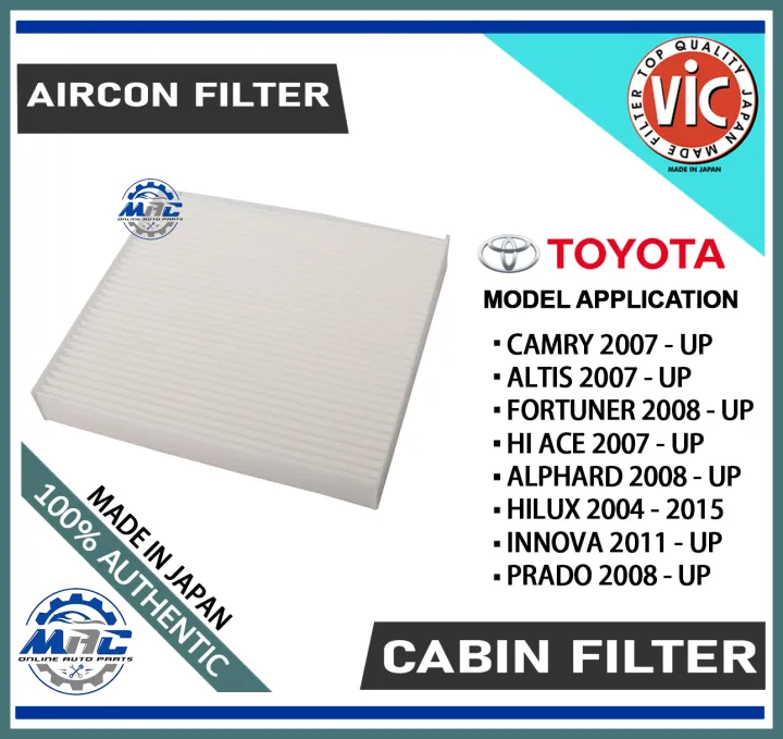 VIC Cabin Air Filter AC-108E for Toyota Altis, Fortuner, Hiace, Hilux ...