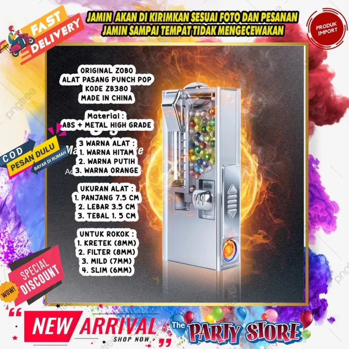ALAT PASANG PERASA ROKOK PUNCH POP MUTIARA BUTIR/IMPOR ZOBO 380 ...