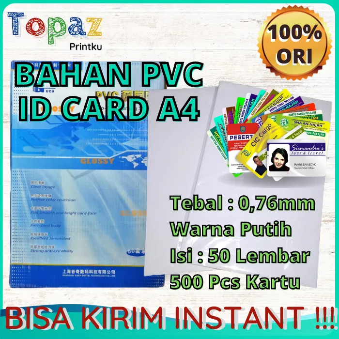 Kertas PVC Bahan ID Card Instan A4 / Bahan PVC ID Card / CETAK ID CARD ...