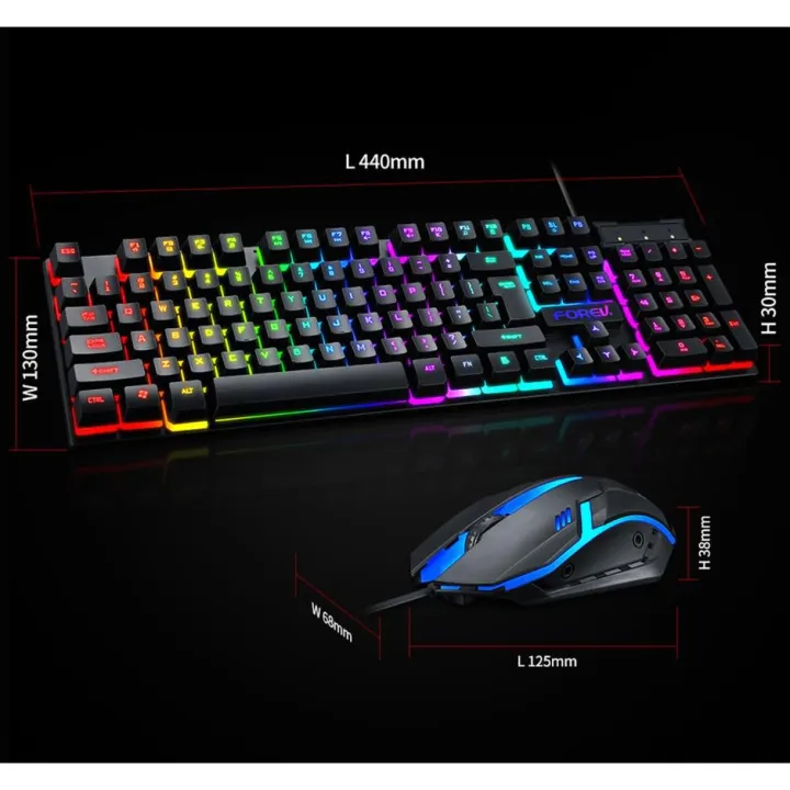 FIREWOLF Mechanical Keyboard Rainbow LED Gaming Keyboard RGB Backlit ...