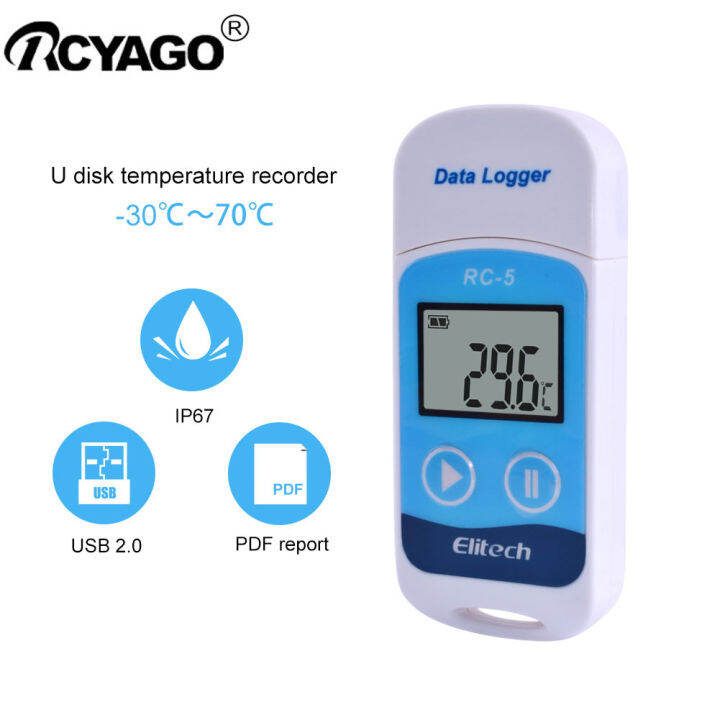 (Local Stock)Elitech Mini USB Temperature Data logger RC-5 Temp Recorder Internal Sensor with ...