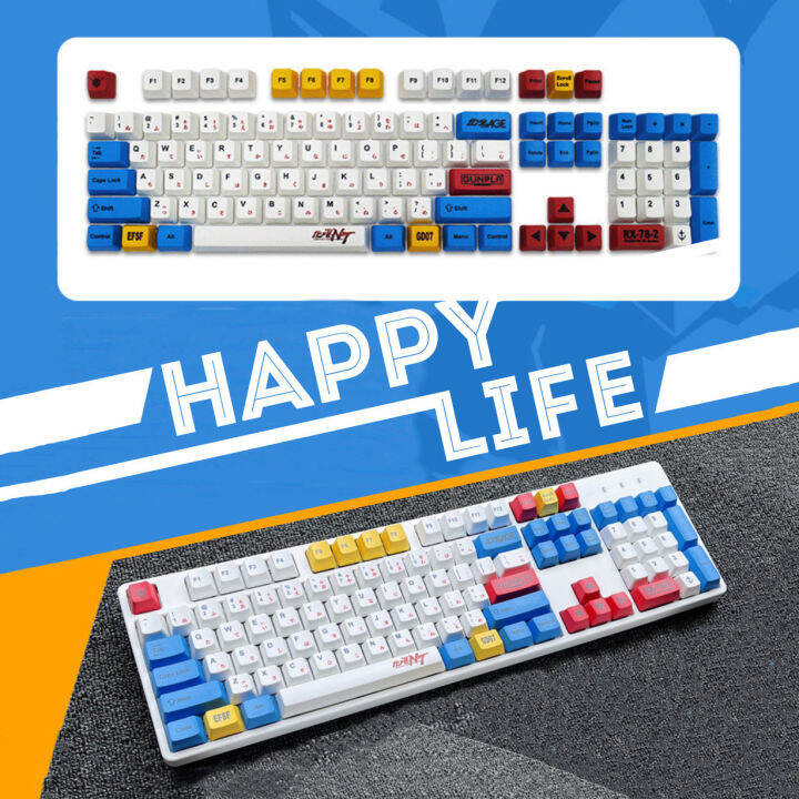 Zeus x Gundam RGB Backlit Mechanical Gaming Keyboard 104 Keys Blue ...