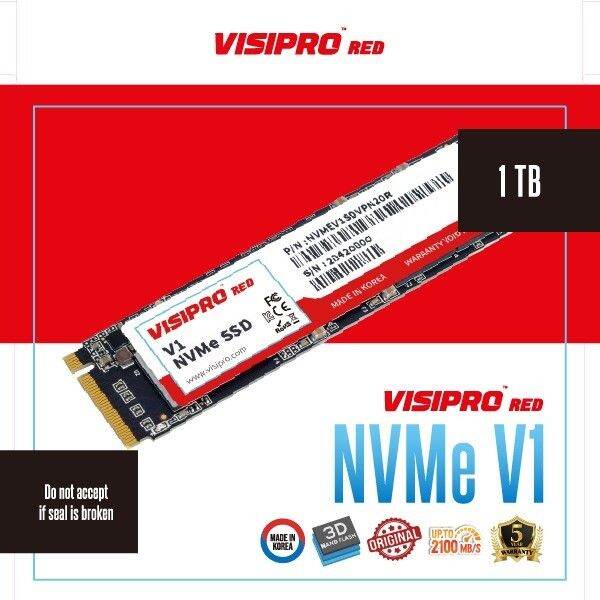 Visipro Red SSD NVME V1 1TB - Made In Korea - PCIe 3.0 x 4 | Lazada ...